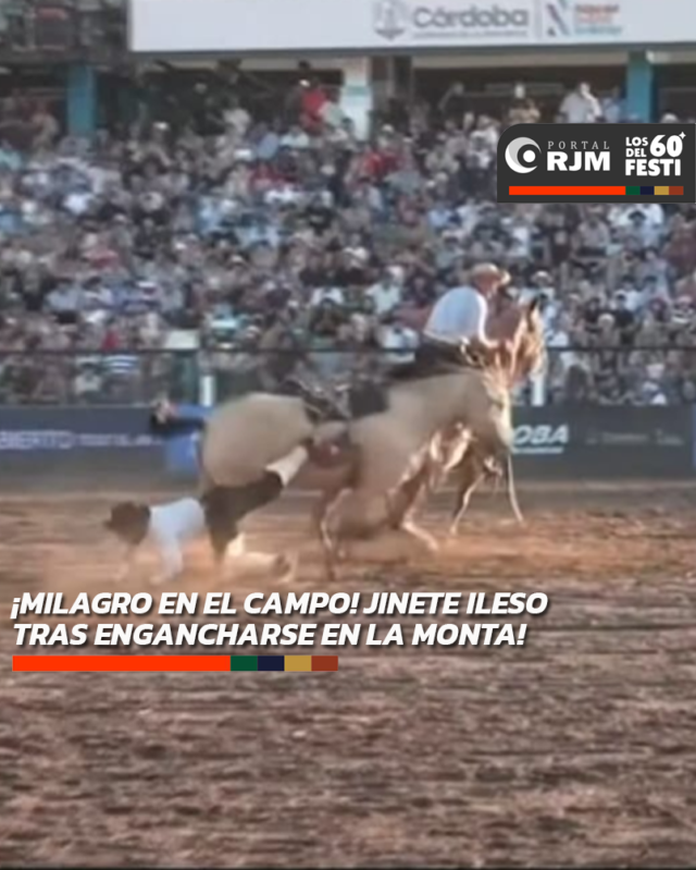 ¡MILAGRO EN EL CAMPO!: UN JINETE RESULTÓ ILESO TRAS QUEDAR ENGANCHADO ...